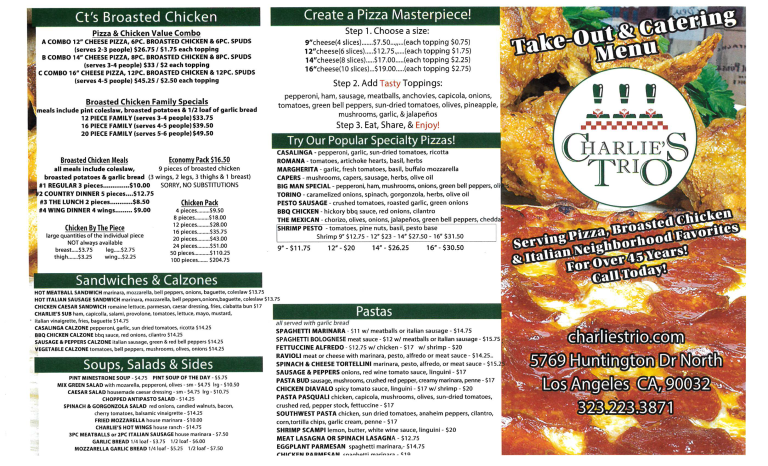 Catering – Charlie's Trio Los Angeles